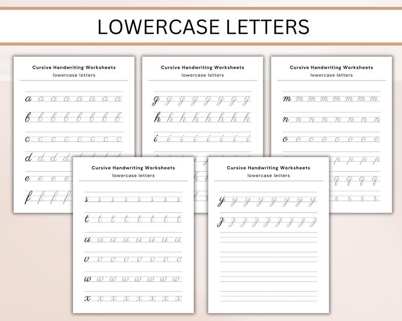Cursive Handwriting Worksheets. Printable Cursive Worksheets. Uppercase, Lowercase. Handwriting ...