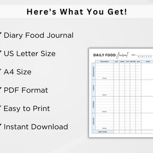Daily Food Journal. Calorie Tracker. Daily Calorie Counting. Food Diary ...