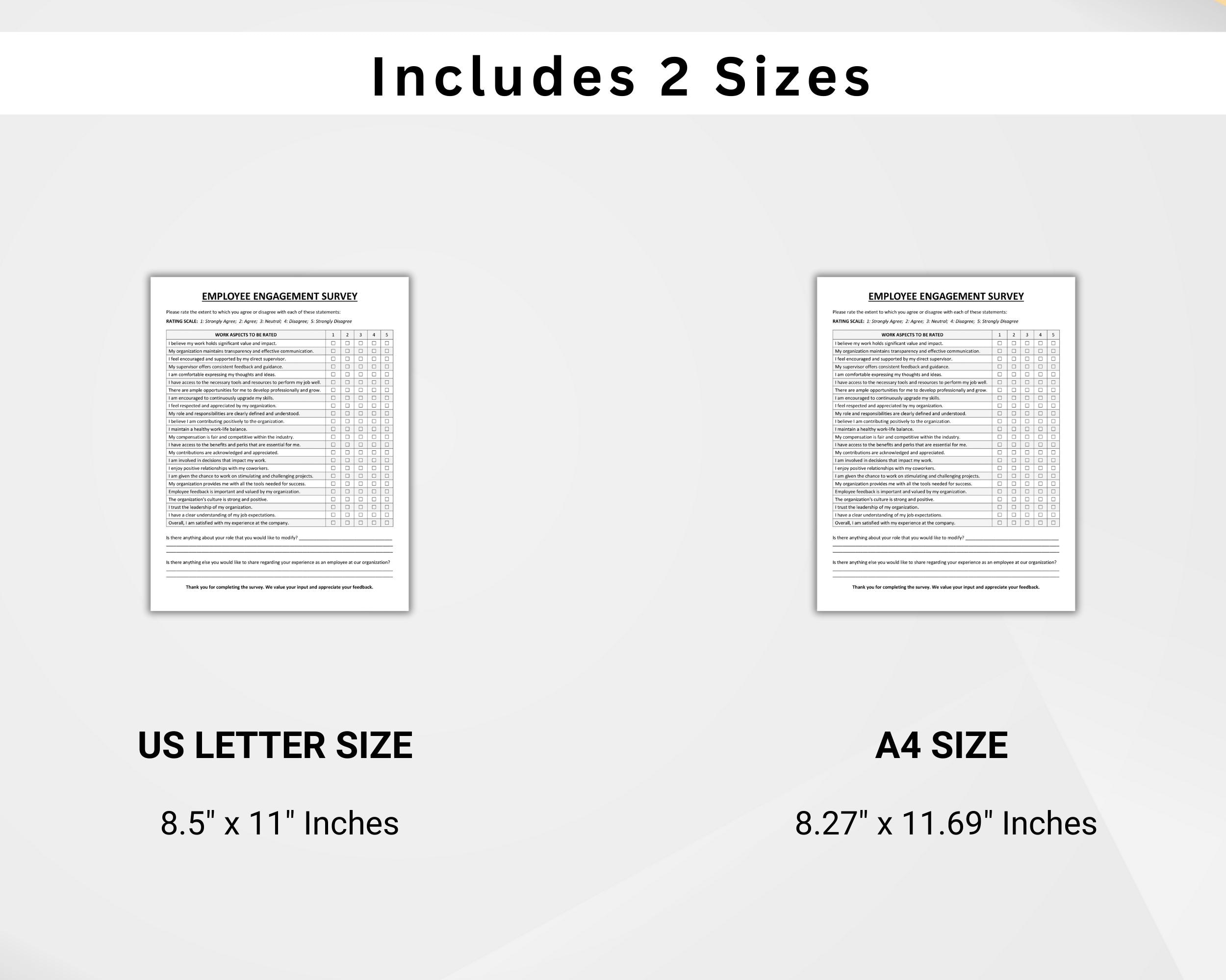 Editable Employee Engagement Survey Template, HR Feedback Form ...