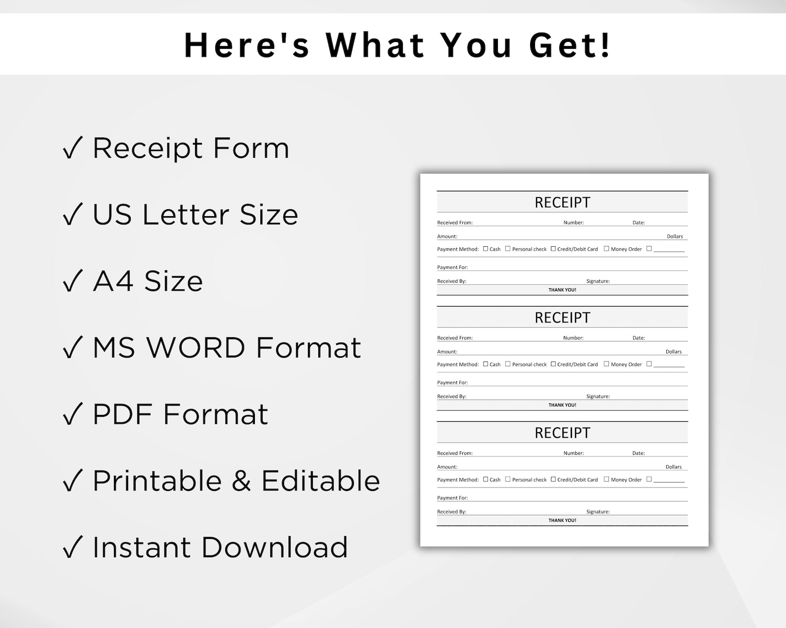 Receipt Template | Printable & Editable Receipt Form | Payment Receipt ...