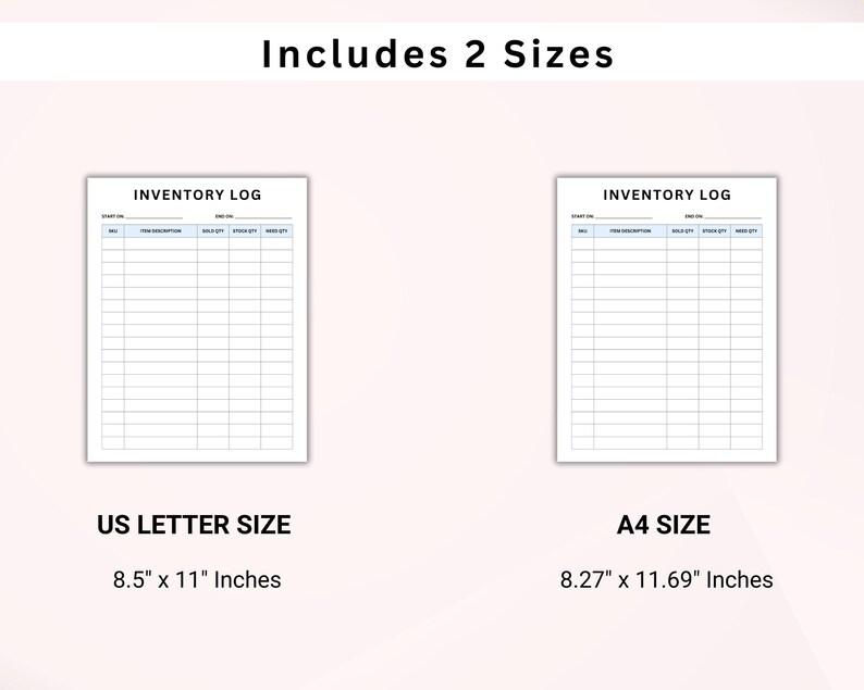 Inventory Tracker Printable PDF, Business Inventory Sheet & Product ...