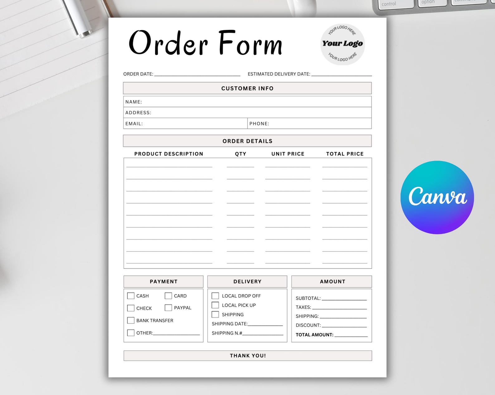 Editable Order Form. Small Business Order Forms. Crafters Order Form ...