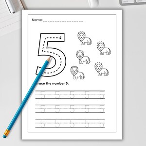 Number Tracing Worksheets. Printable Traceable Numbers. Preschool ...