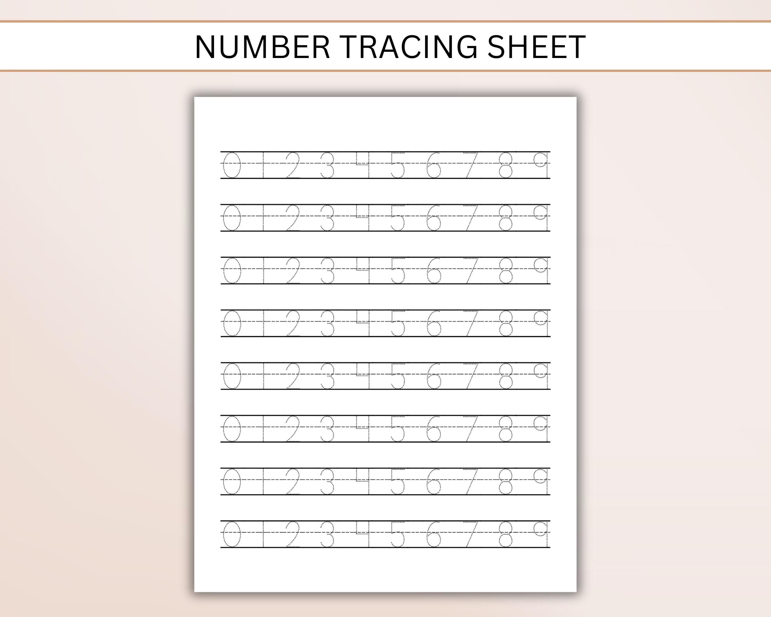 Printable Alphabet & Number Tracing Sheet Handwriting Practice Number ...