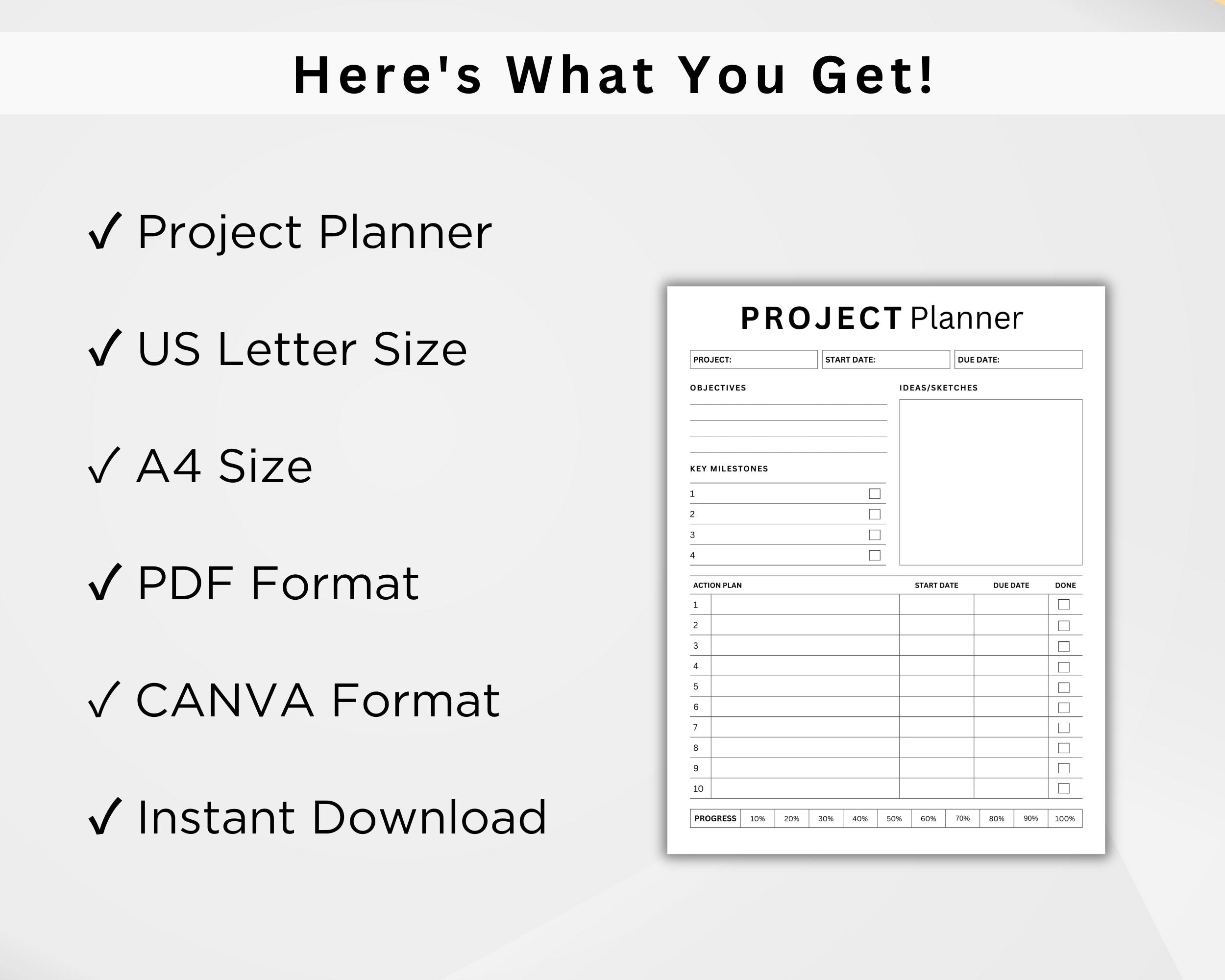 Printable Project Planner. Project Planning Templates. Work Project ...