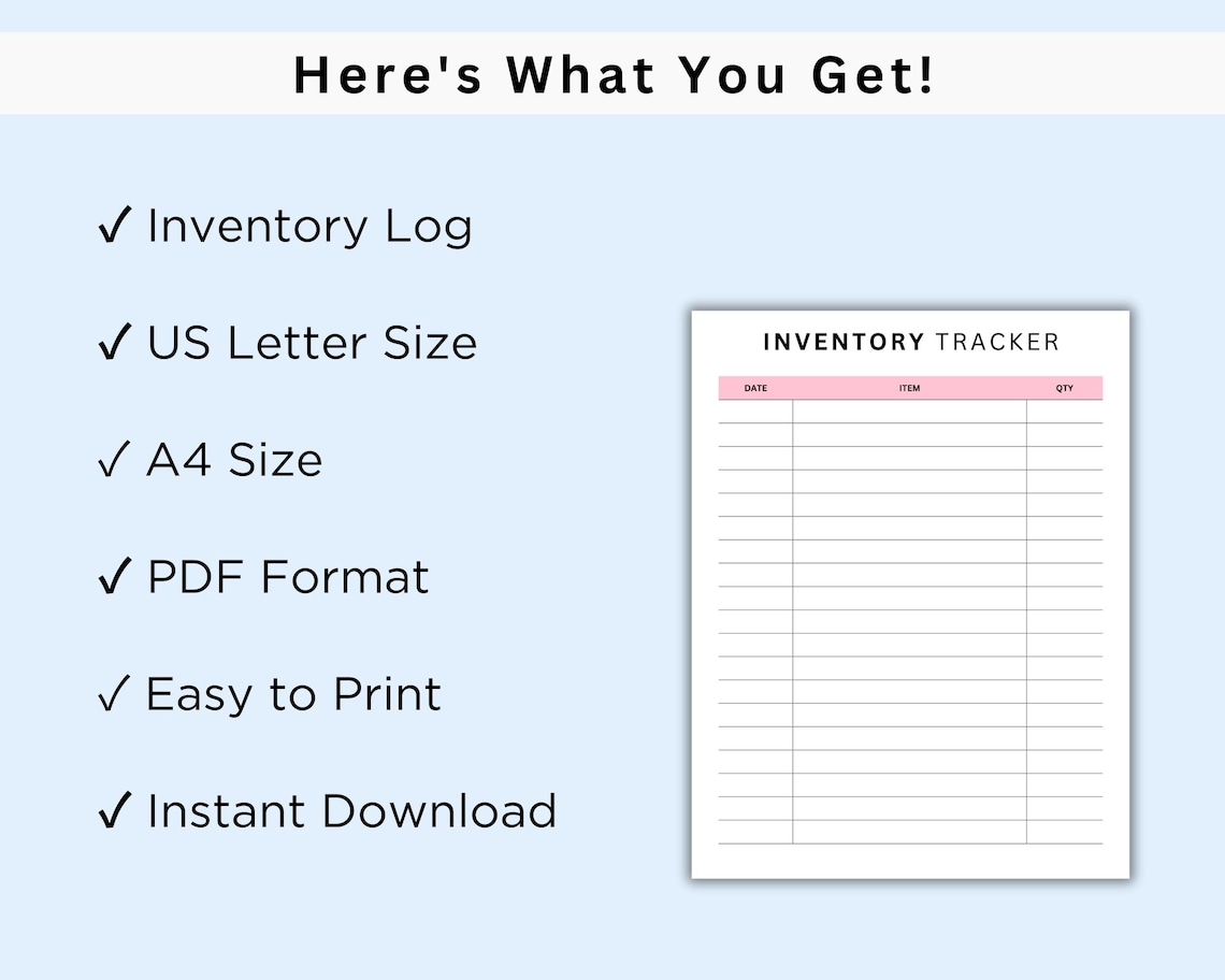 Printable Inventory Organizer. Inventory Management Form. Inventory ...