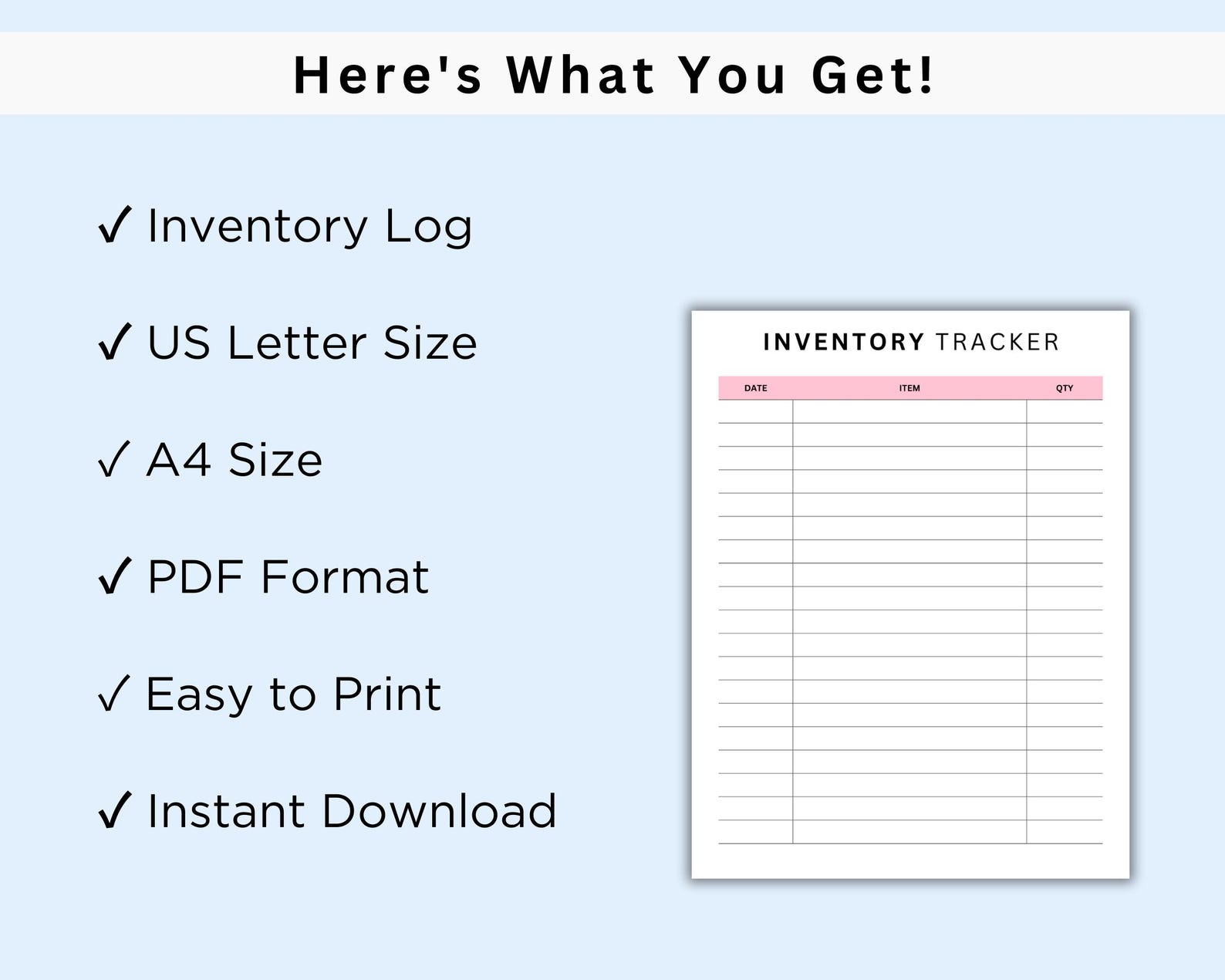 Printable Inventory Organizer. Inventory Management Form. Inventory ...