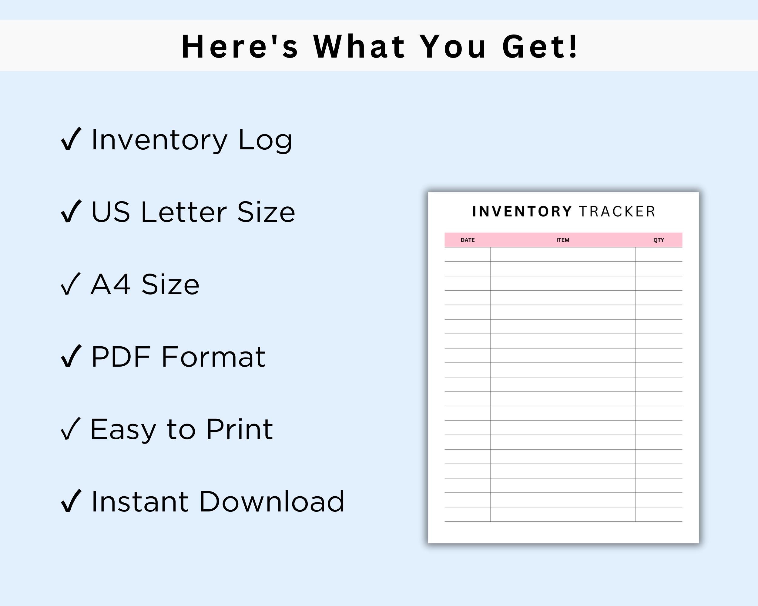 Printable Inventory Organizer. Inventory Management Form. Inventory ...