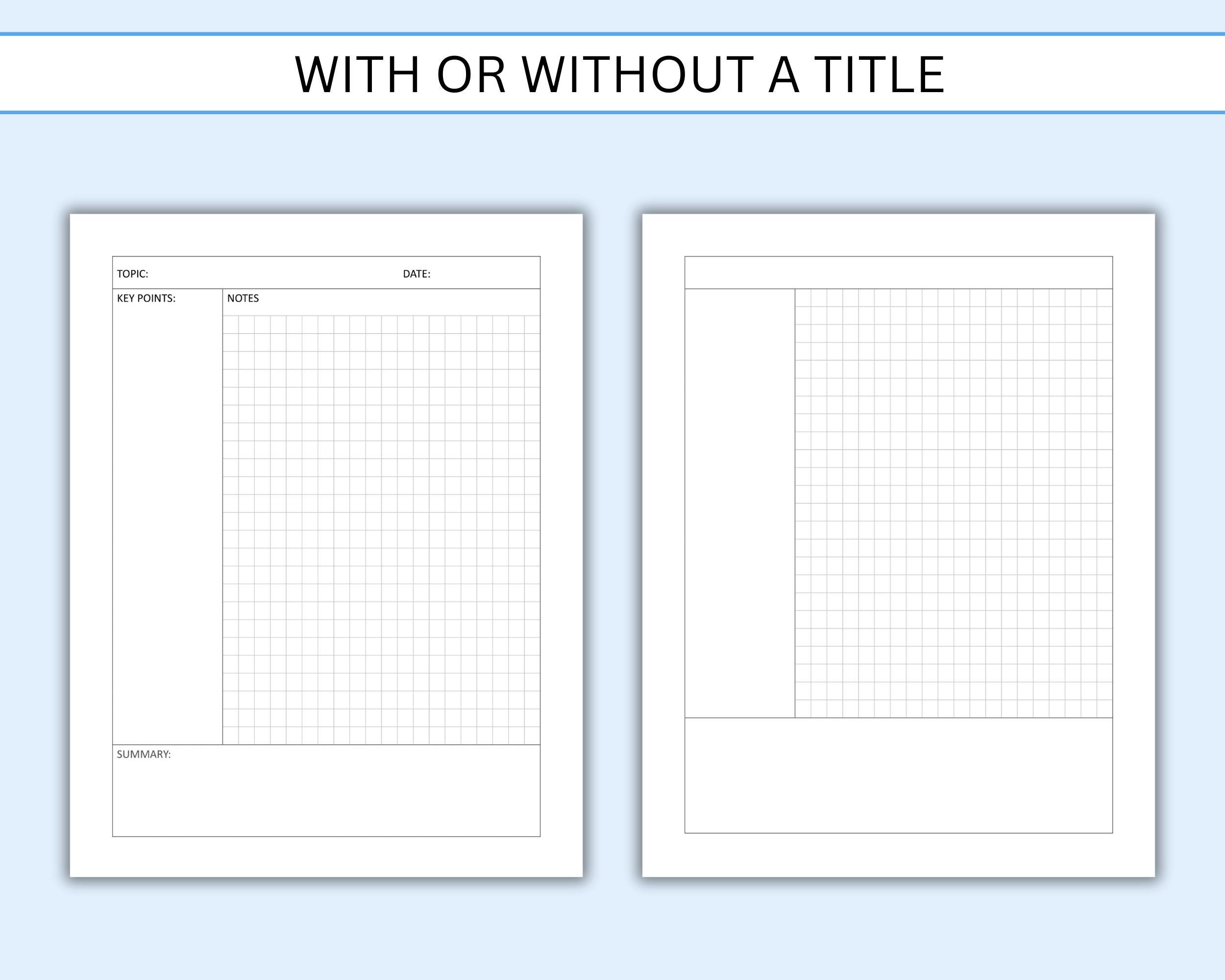 Printable Cornell Notes Paper. Cornell Notes Taking. Cornell Notes ...