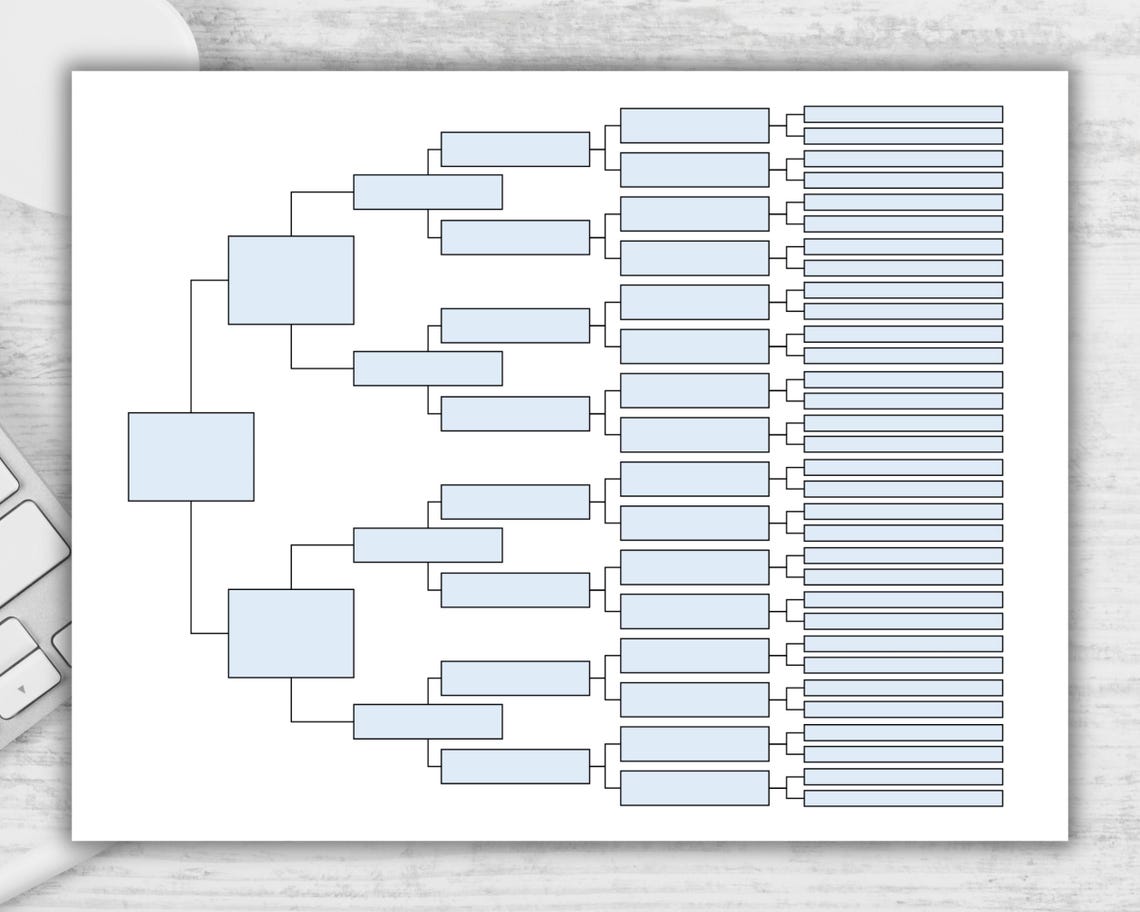 6 Generations Family Tree Chart. Printable Family Tree Templates ...