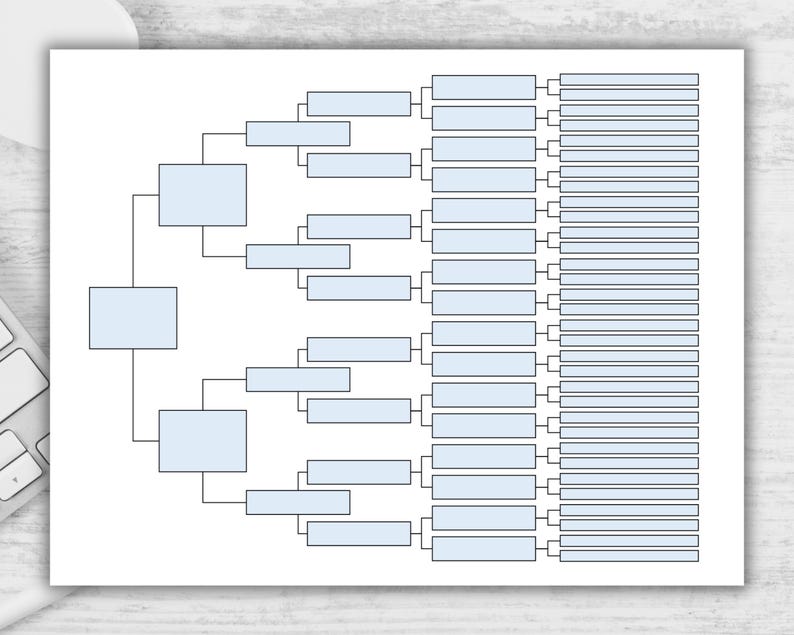 6 Generations Family Tree Chart. Printable Family Tree Templates ...