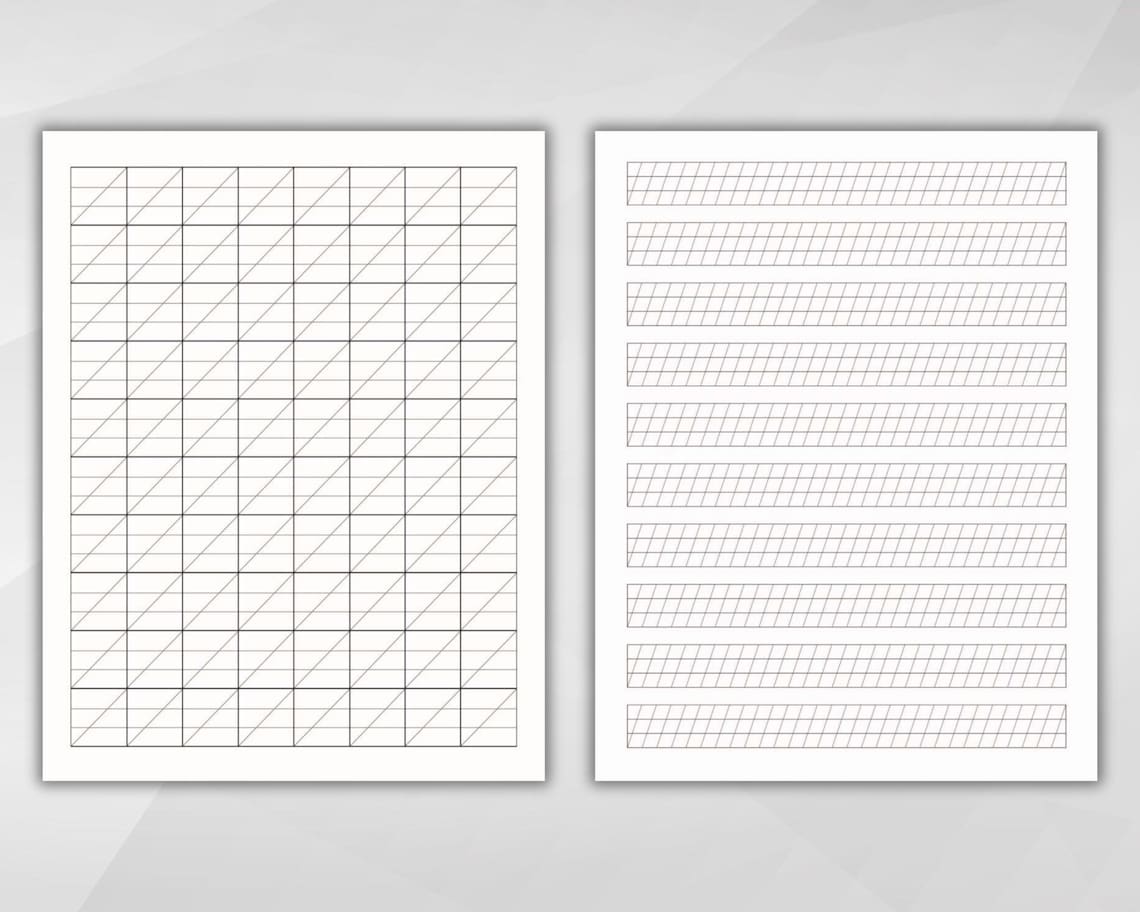 Printable Calligraphy Practice Sheets Templates. Calligraphy ...