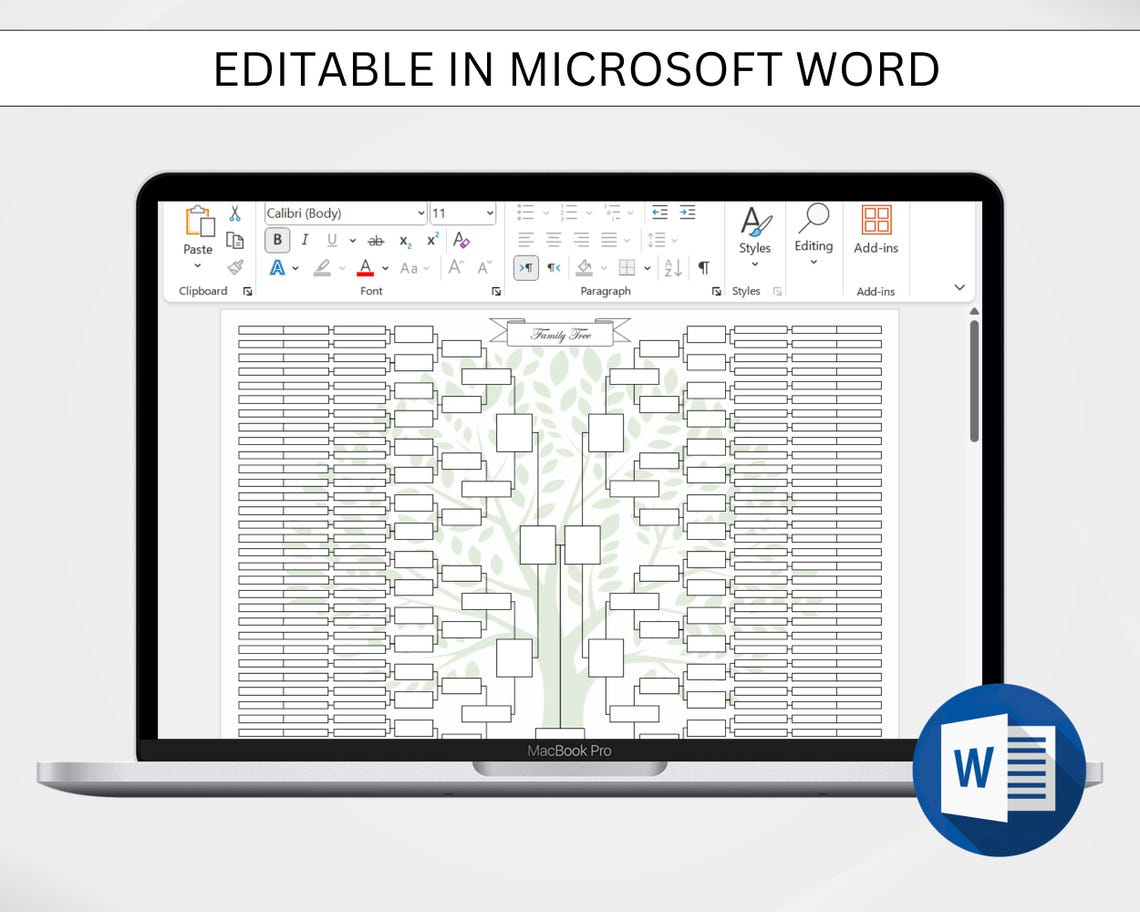8 Generation Family Tree Chart. Printable Family Tree Templates ...