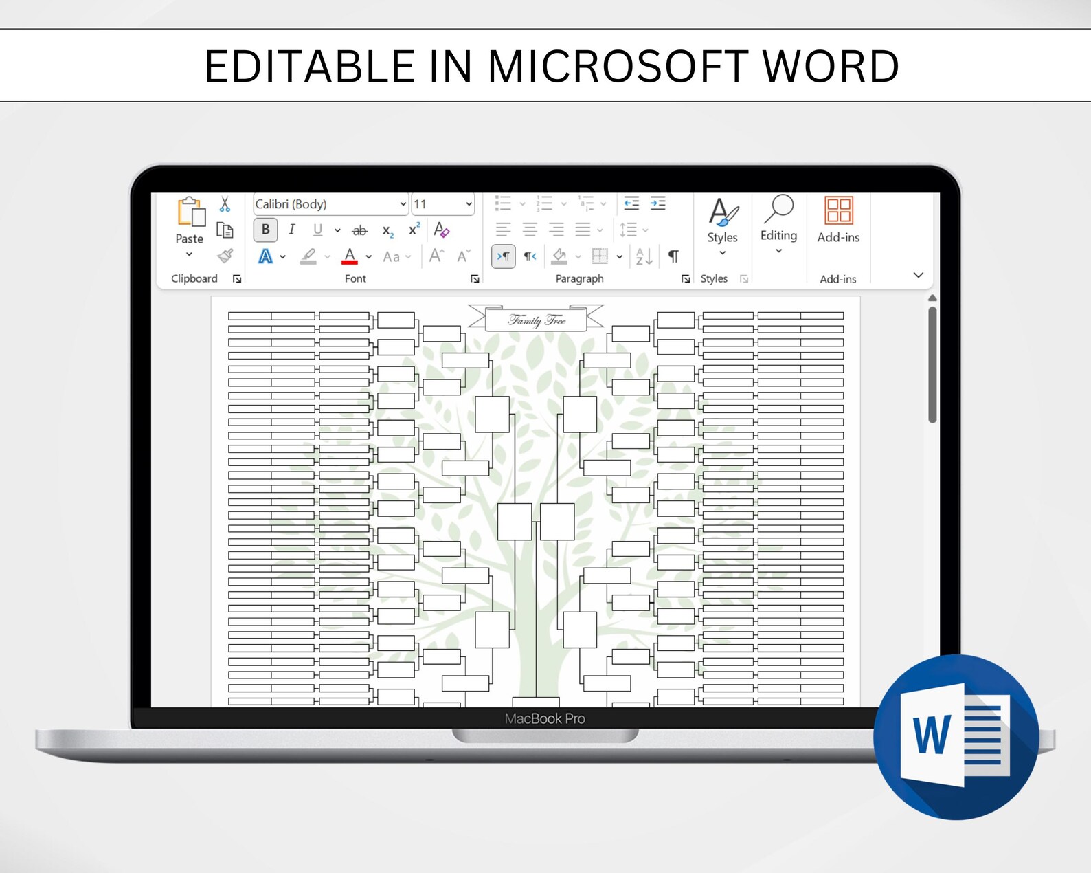 8 Generation Family Tree Chart. Printable Family Tree Templates ...