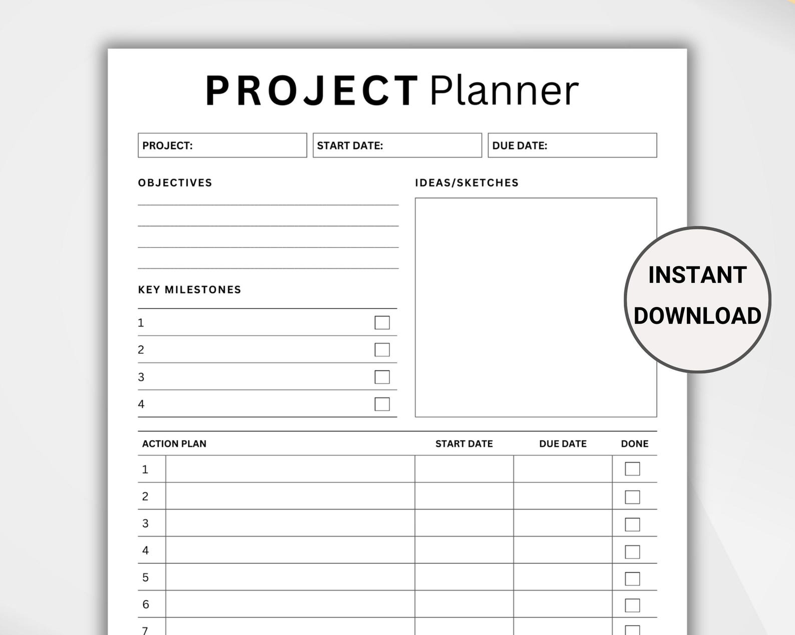 Printable Project Planner. Project Planning Templates. Work Project ...