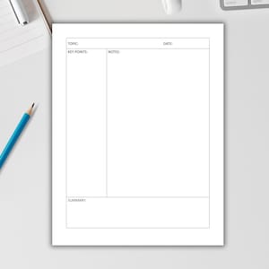 Printable Cornell Notes Paper. Cornell Notes Taking. Cornell Notes ...