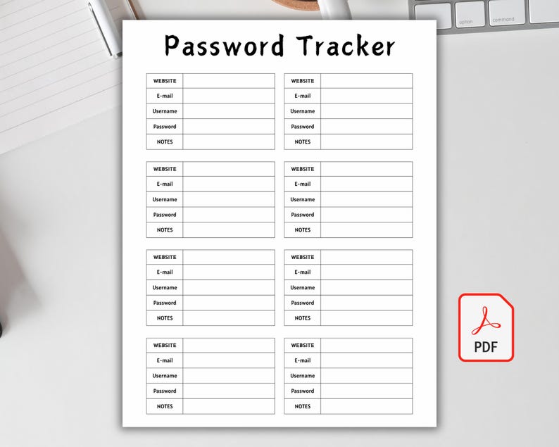 Password Tracker Bundle. Password Log. Password Keeper Sheet. Password ...