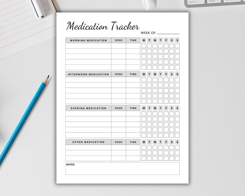 Editable Medication Log, Medication Tracker & Schedule, Daily Medicine ...