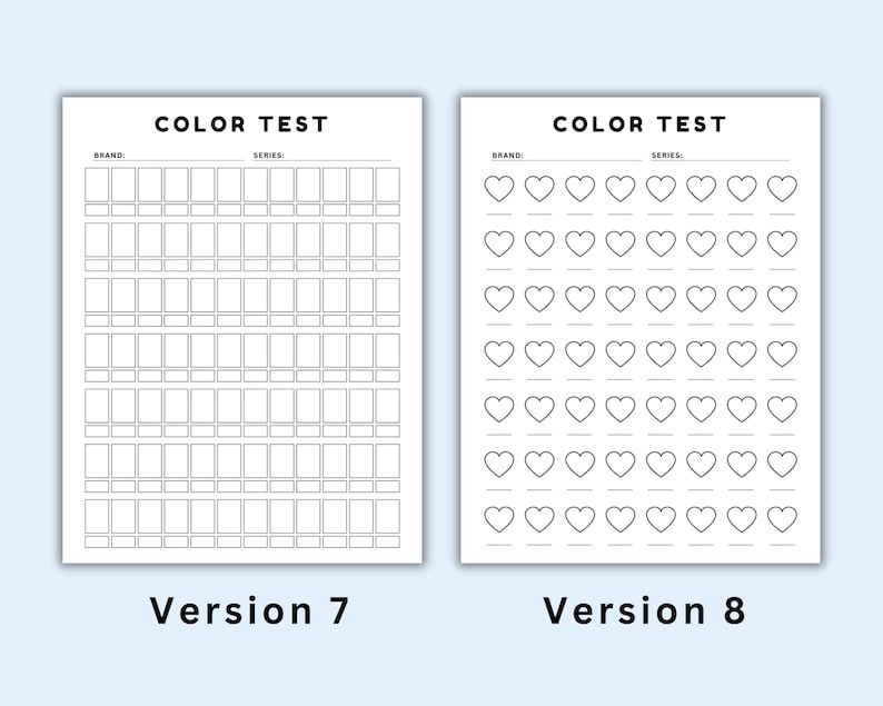 Blank Color Swatch Charts. Swatch Test Template. Color Test. Color ...
