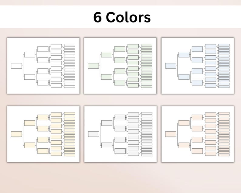 Family Tree Chart 5 Generations Printable. Editable Family Tree ...