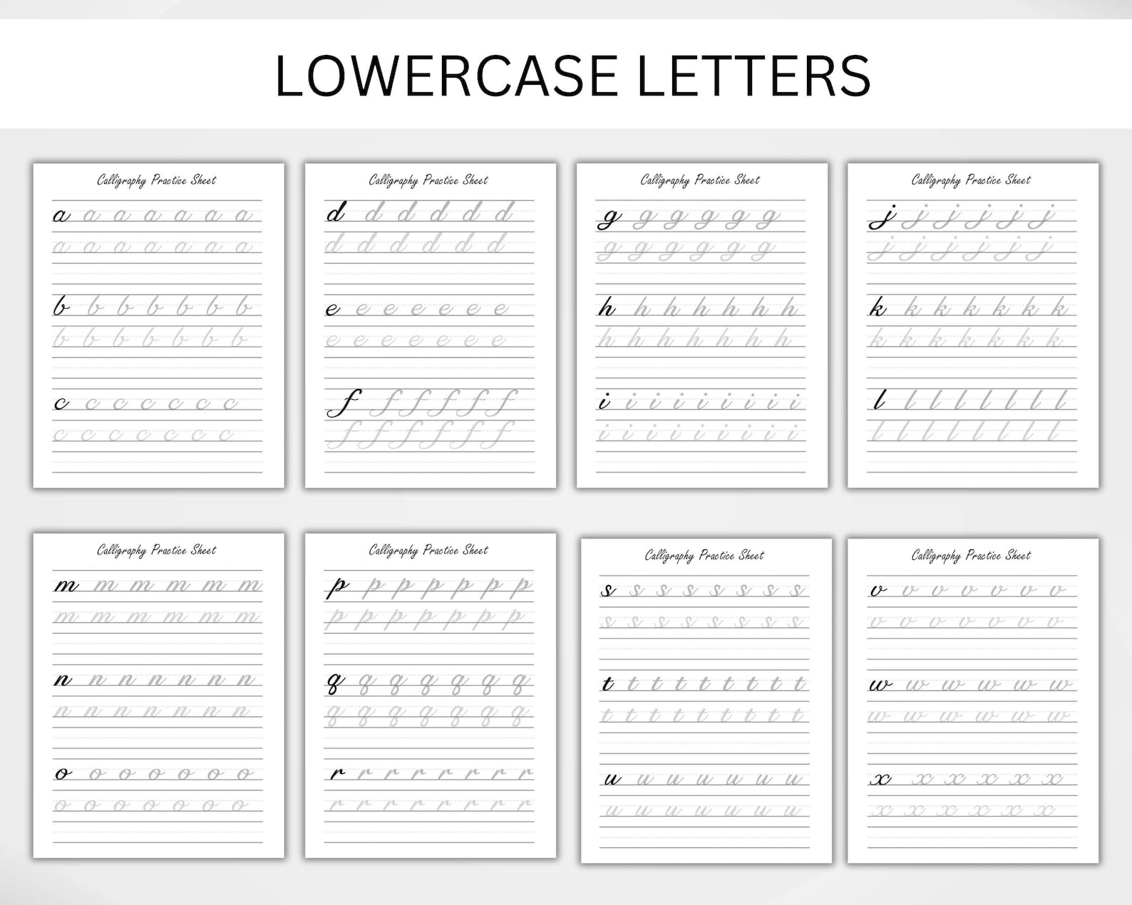 Calligraphy Practice Sheets Template. Printable Calligraphy Worksheets ...
