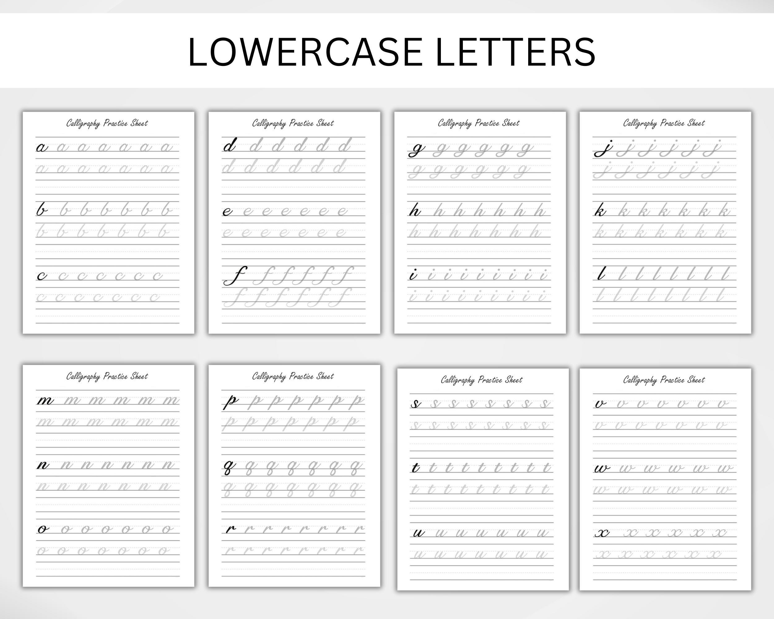 Calligraphy Practice Sheets Template. Printable Calligraphy Worksheets ...