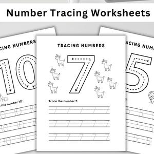 Printable Number Tracing Worksheets Traceable Numbers Preschool ...
