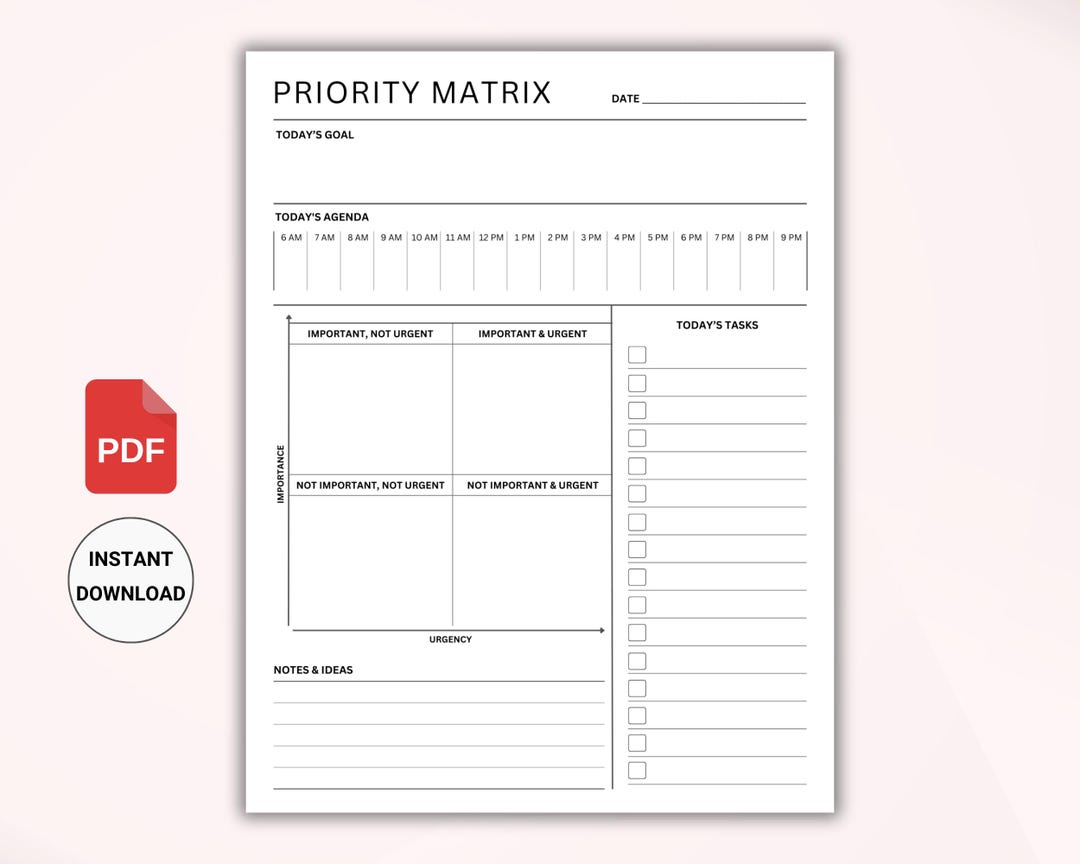 Task Priority Matrix. Decision Matrix. Productivity Planner. Action ...
