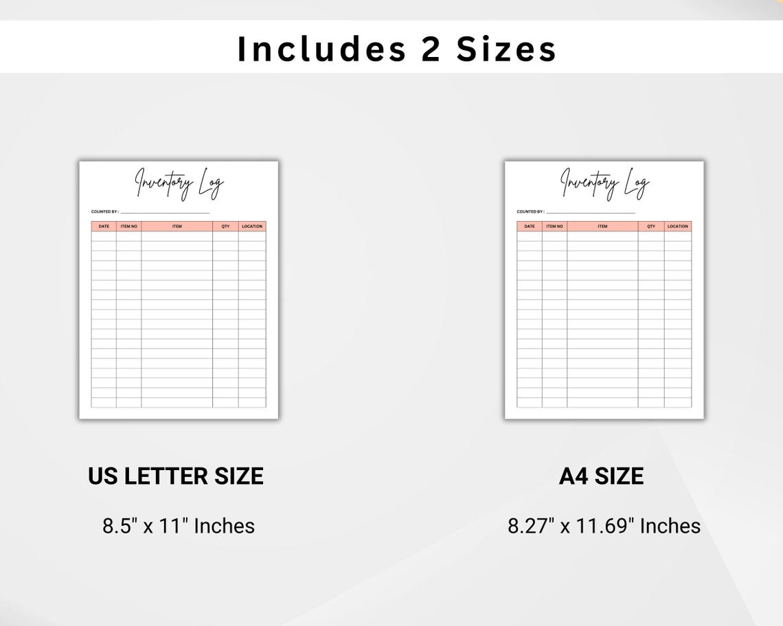 Simple Inventory Log. Simple Inventory Log for Small Business or ...