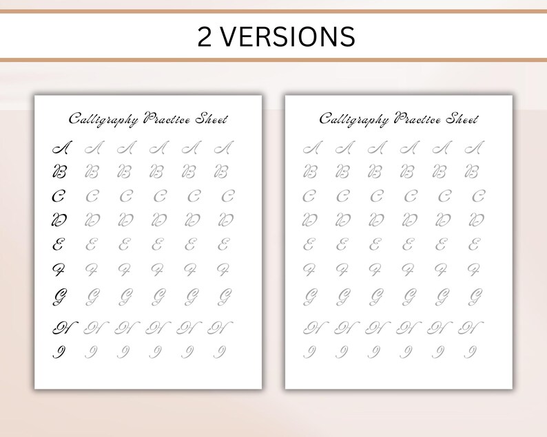 Calligraphy Worksheets. Printable Calligraphy Practice Sheets Template ...
