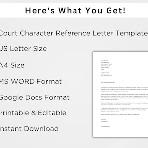Court Character Reference Letter Template. Court Character Letter ...