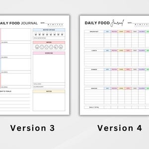 10 Food Diary. Daily Food Journal. Calorie Tracker. Daily Calorie ...