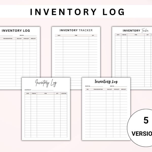 Supply List Log Sheet - Etsy