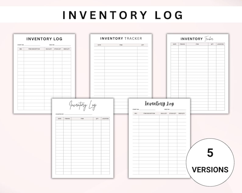 5 Inventory Tracker Bundle. Business Product Inventory List. Inventory ...