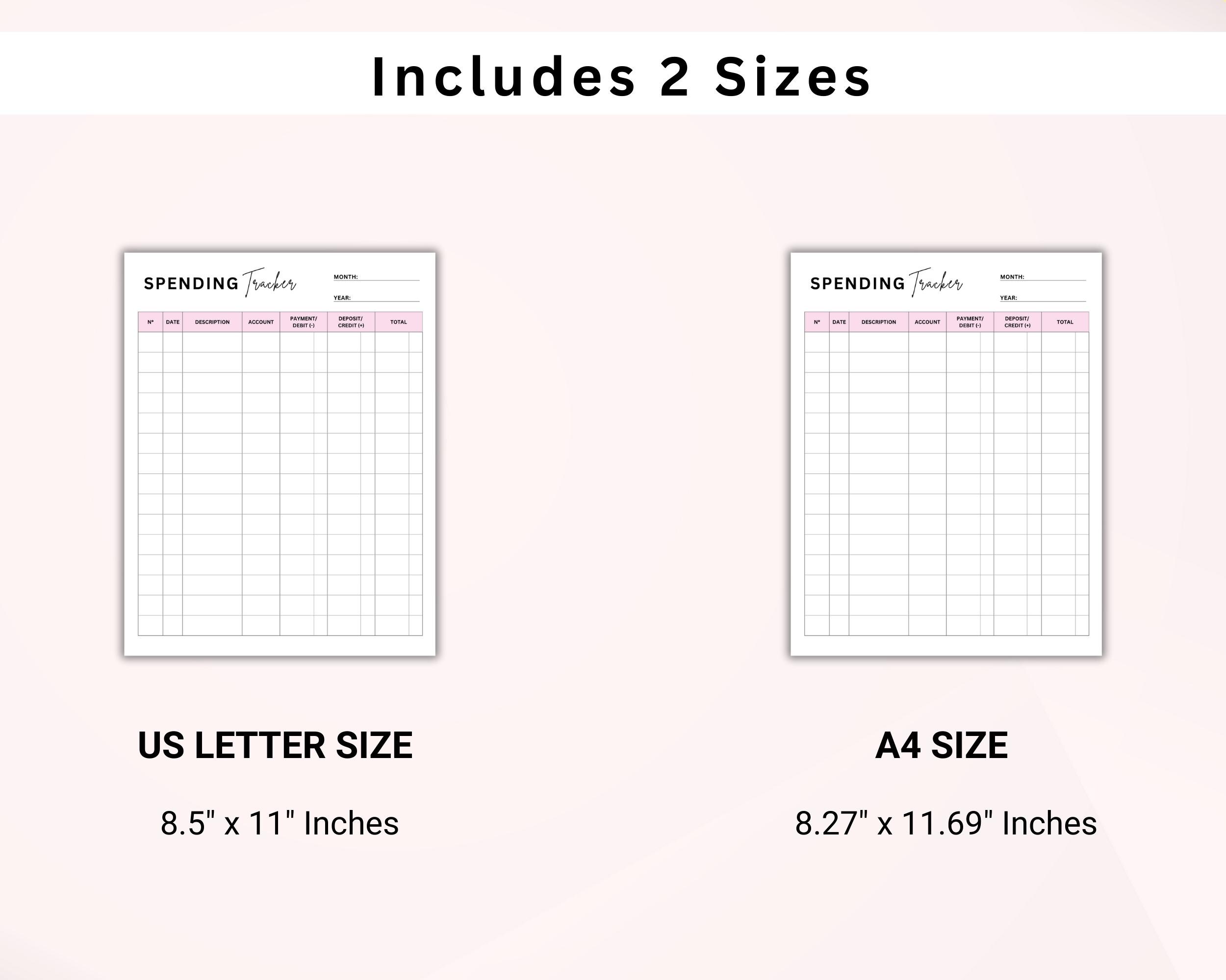 Spending Tracker. Expense Tracker. Printable Spending Log. Finance ...