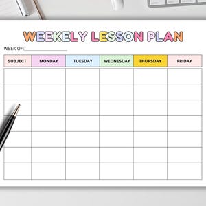 Printable Weekly Lesson Plan for Preschool. Homeschool Teacher Planner ...