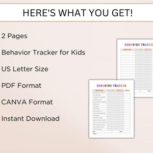 Editable Behavior Tracker for Kids. Kids Reward Chore Chart. Behavior ...