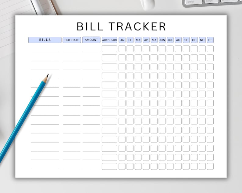 Monthly Bill Log. Editable Bill Planner. Bill Pay Organizer. Bill ...