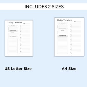 Printable Daily Timebox Planner. Time Blocking Plan. Timeboxing Digital ...