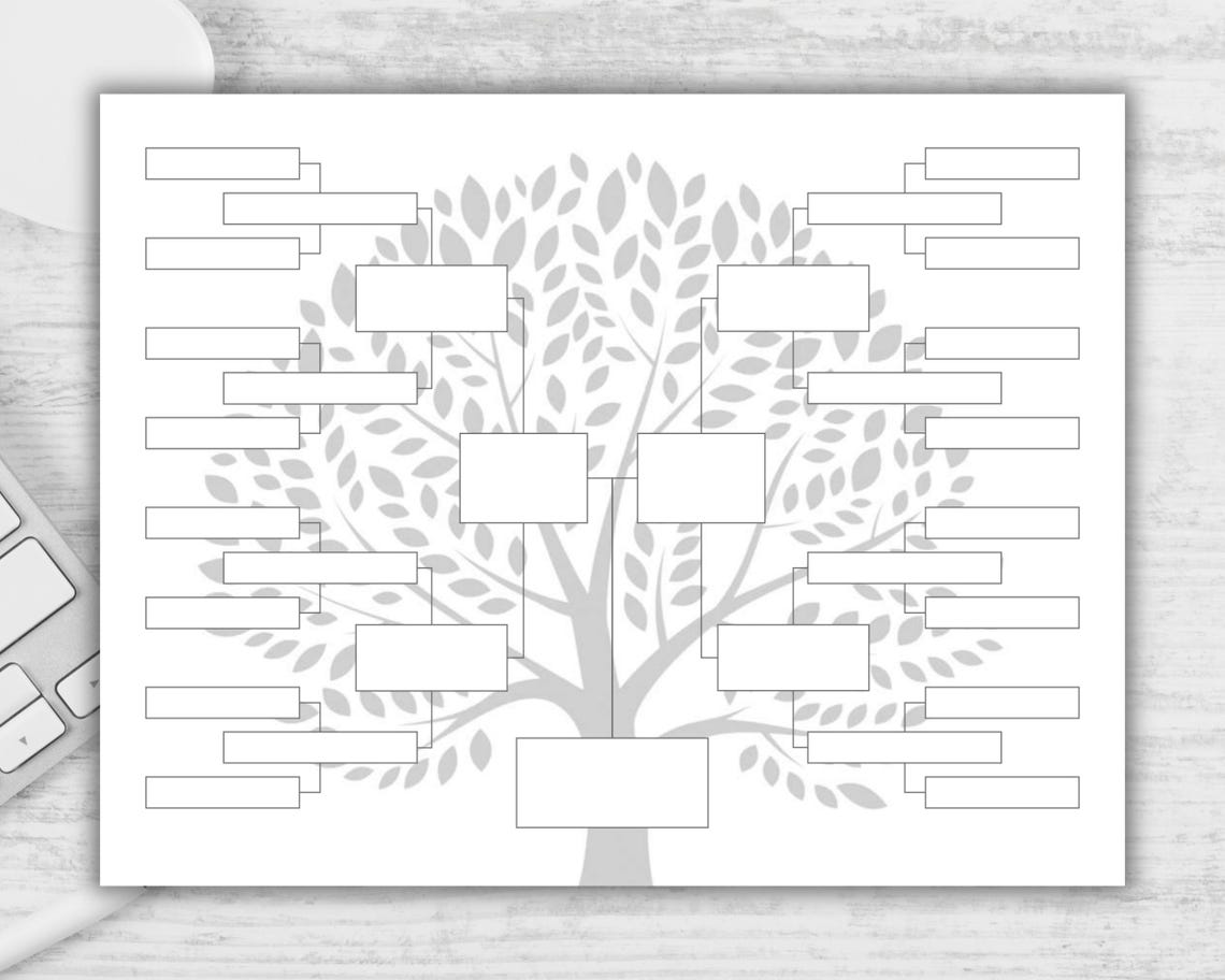 Family Tree Chart 5 Generations. Printable Family Tree Templates ...