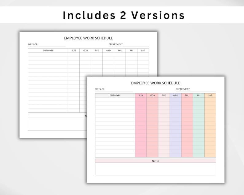 Employee Work Schedule. Employee Time Sheet. Employee Weekly Schedule ...