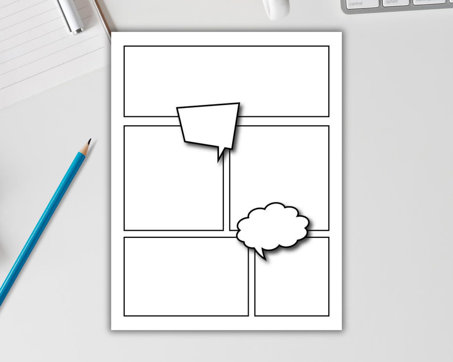 Printable Blank Comic Book Template. Comic Drawing Book. Digital Comic ...