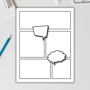 Printable Blank Comic Book Template. Comic Drawing Book. Digital Comic ...