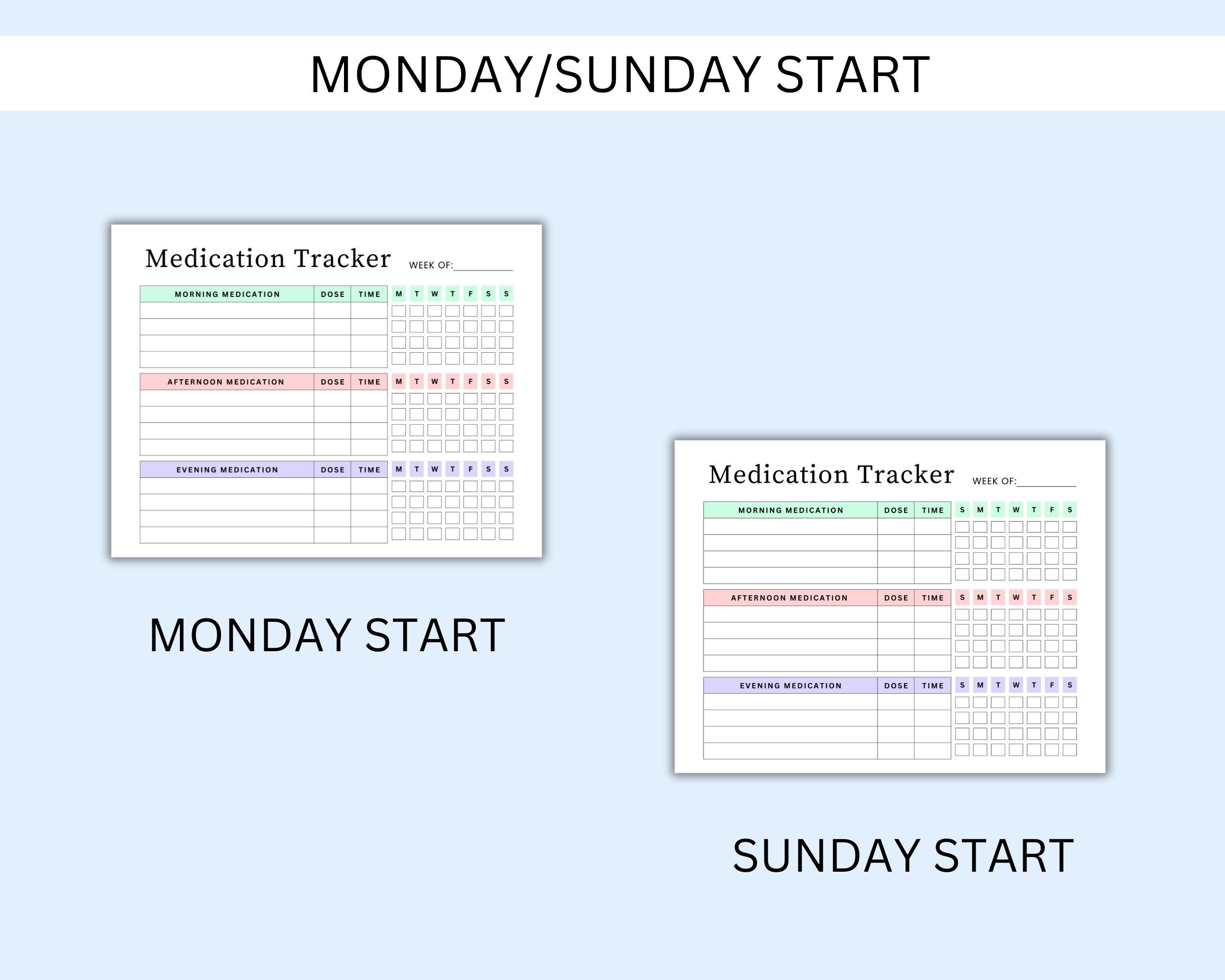 Medication Tracker. Medication Chart. Medication Log. Supplements ...