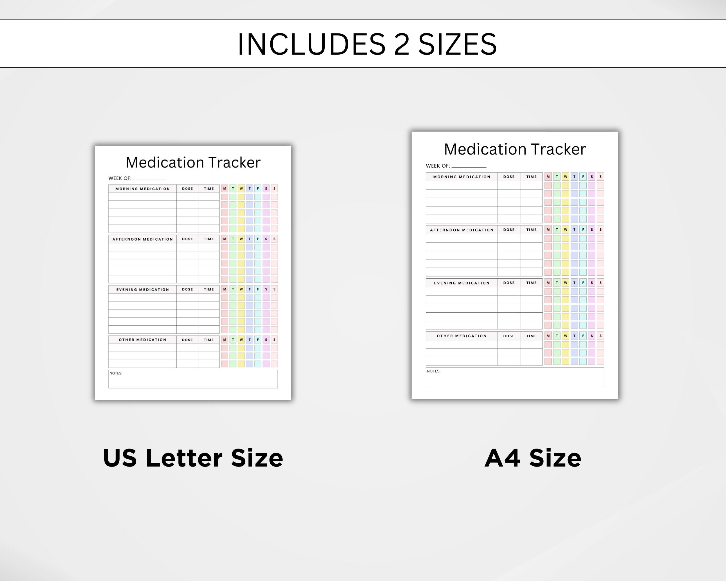 Daily Medication Tracker. Medication Log. Printable Medicine Log for ...