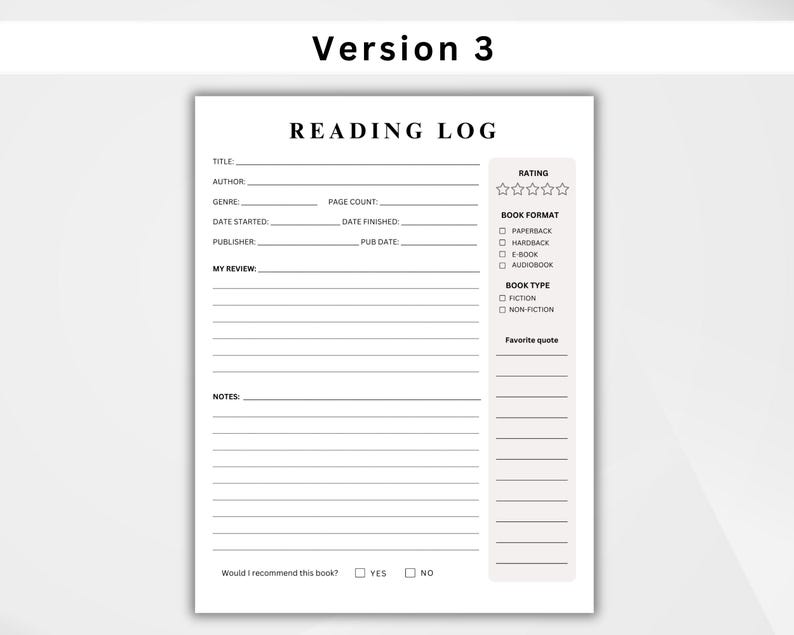 Printable Reading Log Bundle. Reading Tracker. Books I've Read. Book ...