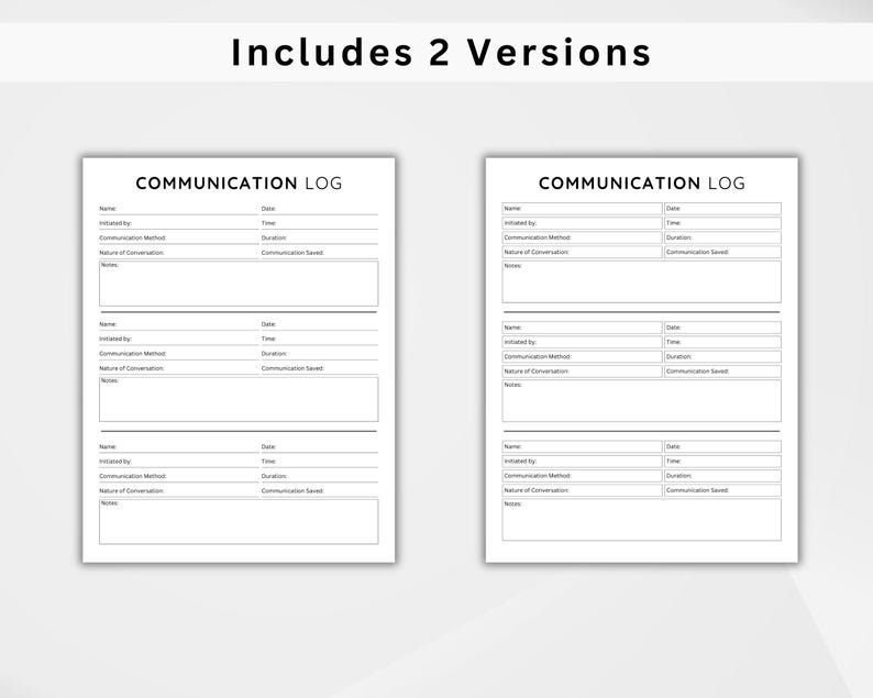 Printable Communication Log. Call Tracker PDF. Phone Call Log Small ...