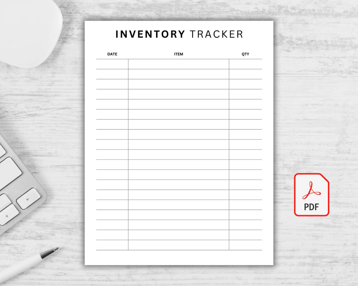 Printable Inventory Organizer. Inventory Management Form. Inventory ...