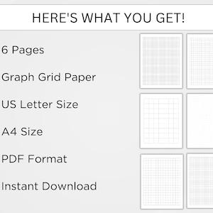 Graph Paper Bundle. Printable Graph Grid Paper. Dot Grid Paper. Digital ...