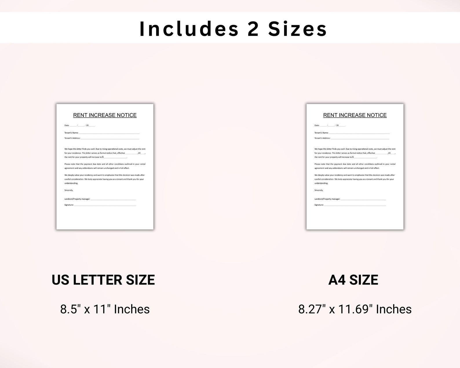 Printable Rental Increase Notice. Rental Increase Form. Rental Increase ...